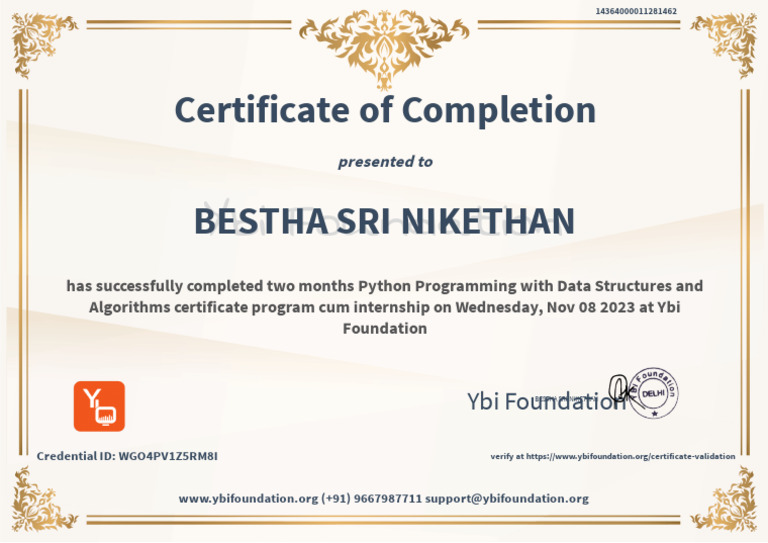 Python With Data Structures and Algorithms Pro+ Certificate Cum Internship | PDF | Business