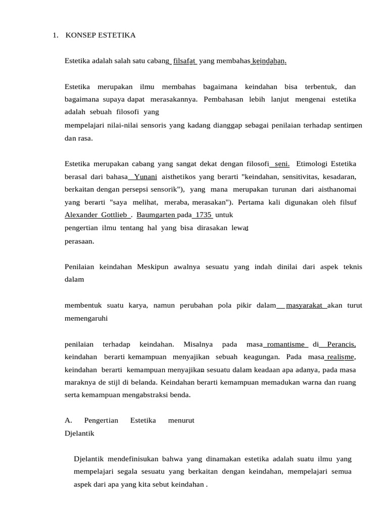 Konsep Estetika | PDF | Filsafat