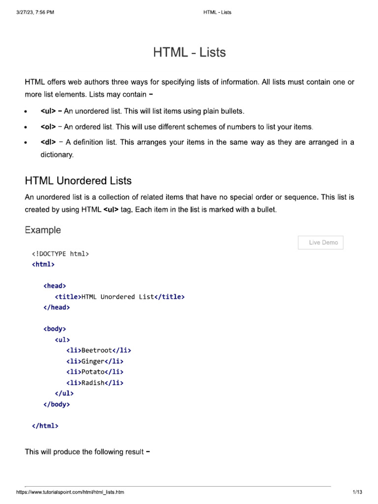 List | PDF