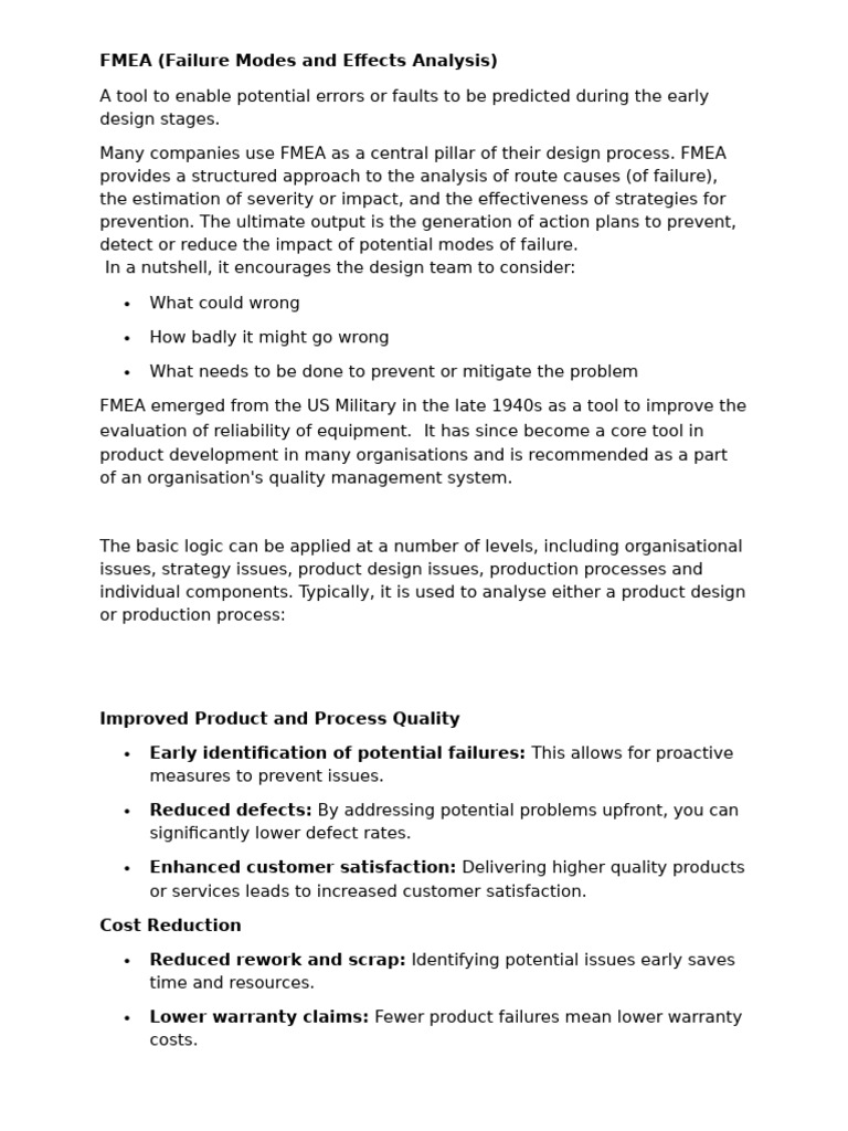 FMEA | PDF | Reliability Engineering | Risk