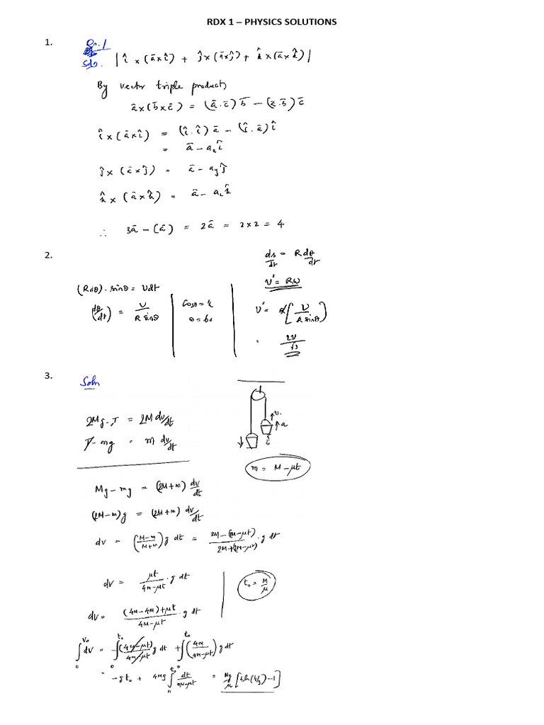 RDX 1 - Physics Solutions | PDF