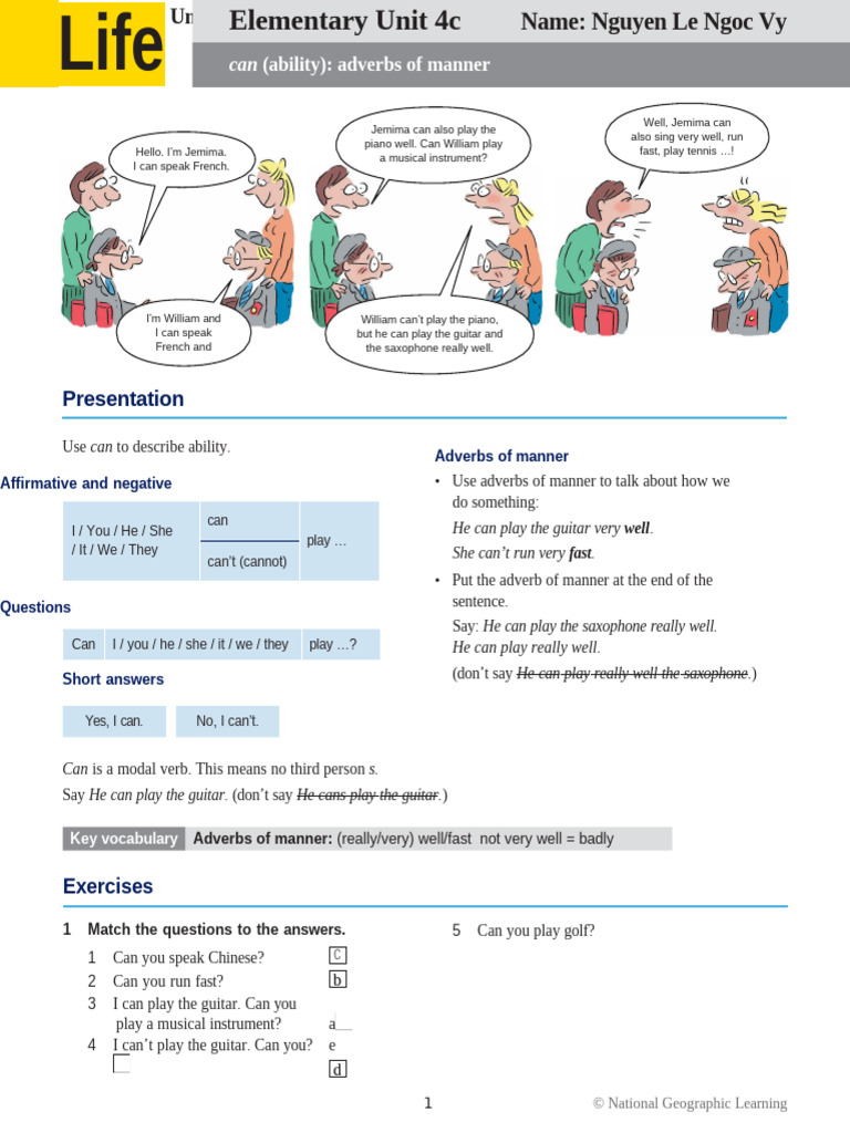 Elementary GW 04c | PDF | Linguistics | Human Communication