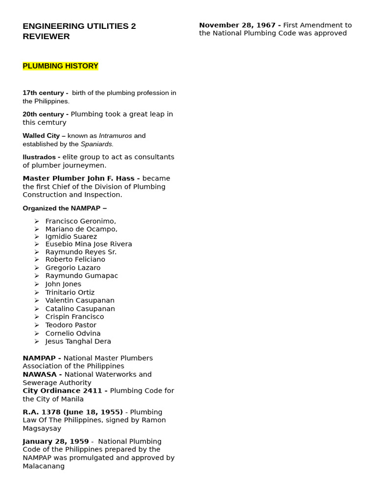 Engineering Utilities 2 Reviewer | PDF | Travel