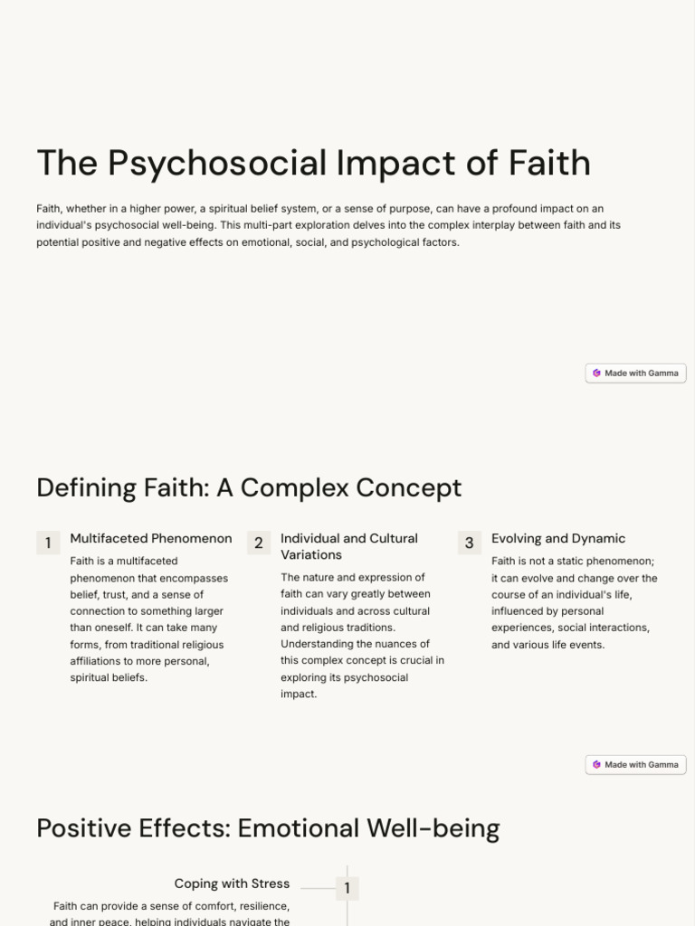 faith dev | PDF | Faith | Mental Health