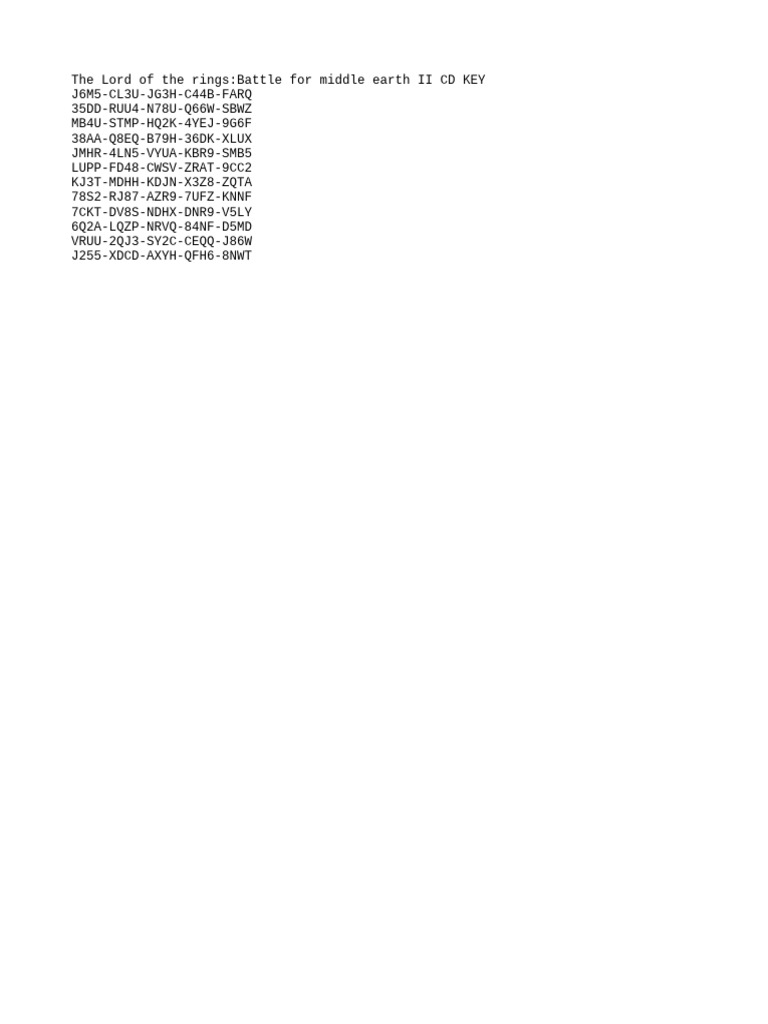 Battle for Middle Earth II CD Keys | PDF