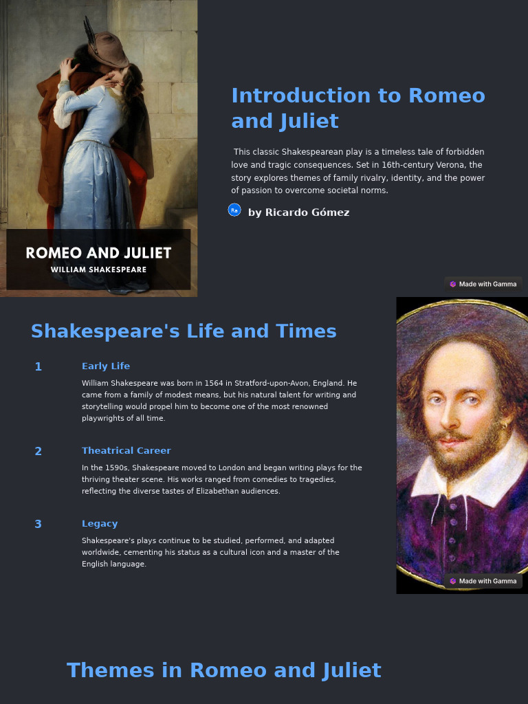 Introduction To Romeo and Juliet | PDF | Romeo And Juliet | Characters ...