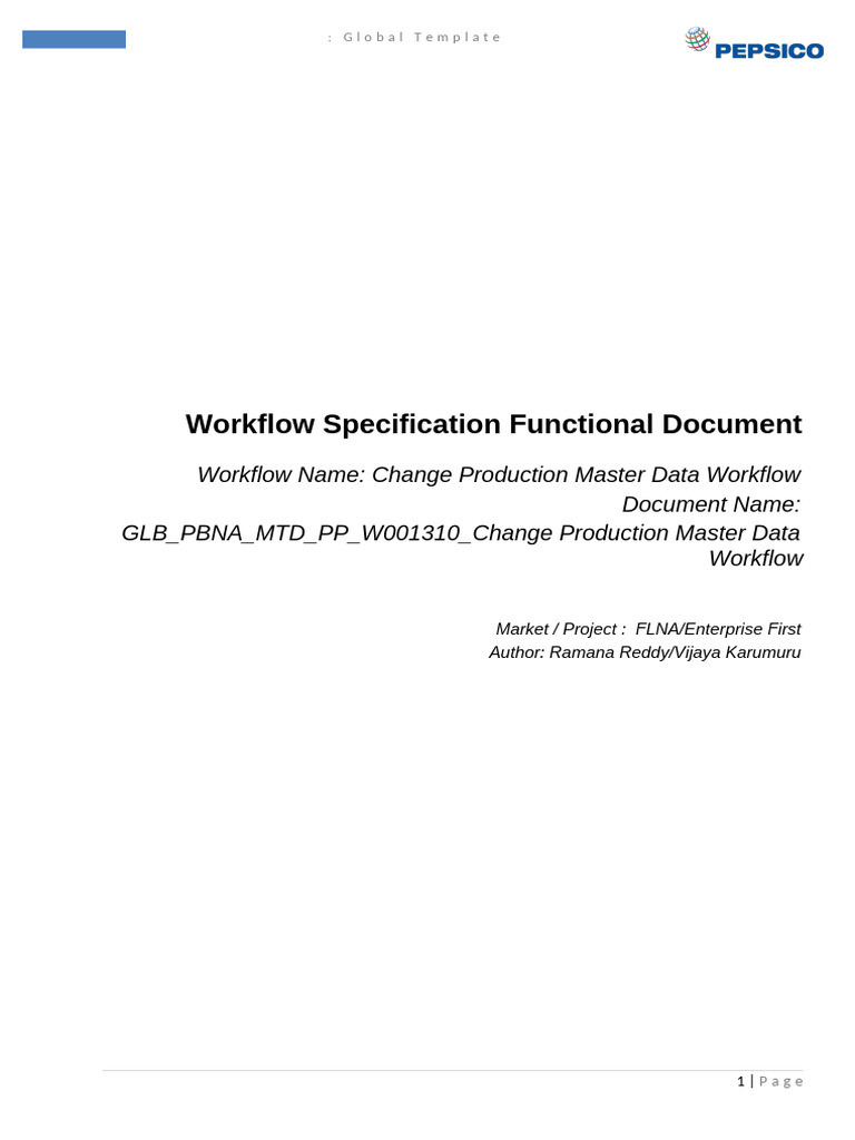 FSD - MTD - PP - Change Production Master Data Workflow | PDF ...