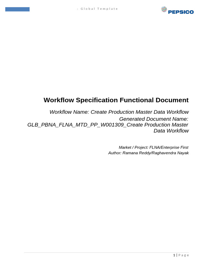 FSD - MTD - PP - Create Production Master Data Workflow | PDF ...