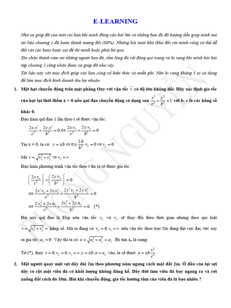 Vat-Ly-1 - (vl1) - Huong-Dan-Giai-Mot-So-Bai-Tap-E-L-Chuong-1 - (Cuuduongthancong - Com) | PDF