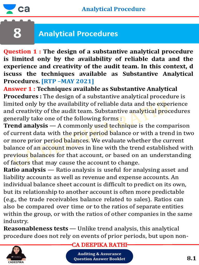 Chapter - 8 Analytical Procedures | PDF | Audit | Income Statement