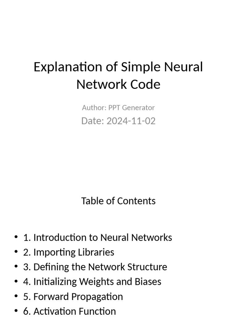 Simple Neural Network Explanation Slides v2 | PDF