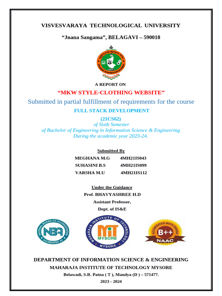 MKW Style Clothing Website Report | PDF