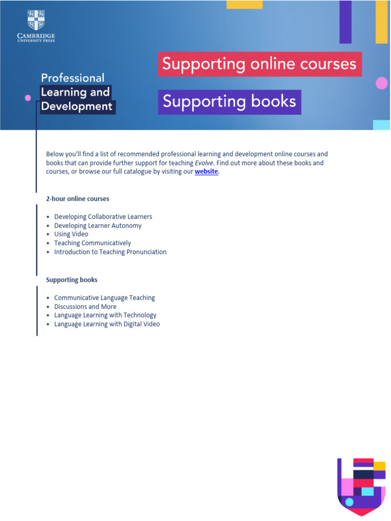 PLD Supporting Books and Online Courses - EVOLVE | PDF