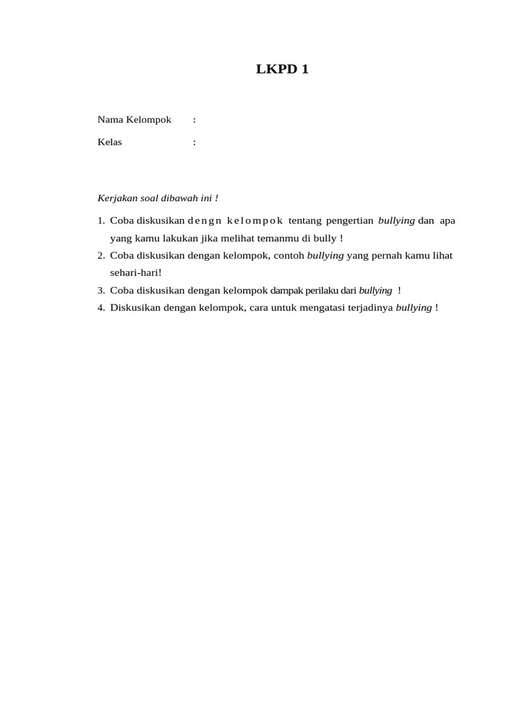 LKPD Bim - Klasikal | PDF | Pengembangan Diri