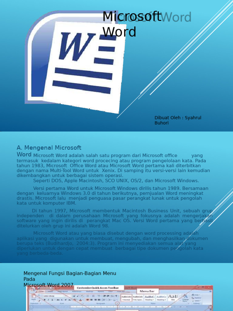 Mengenal Microsoft Word dan Fungsinya | PDF | Komputer