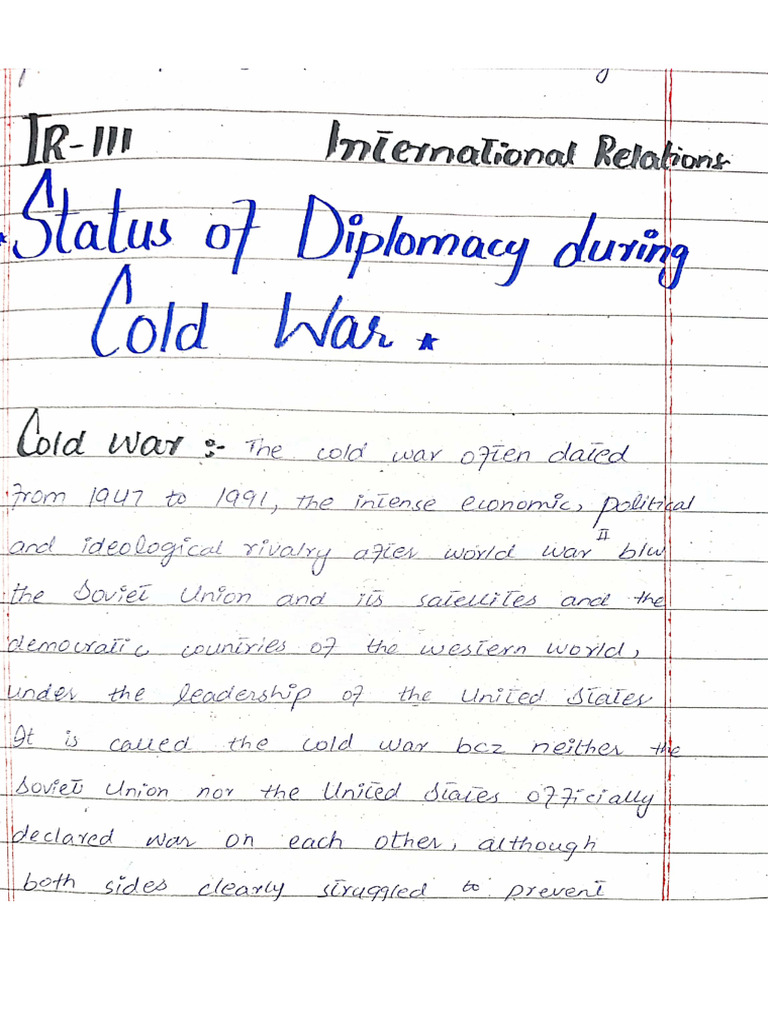 Status of Diplomacy During Cold War +diplomacy After 9.11 | PDF Status of Diplomacy During Cold War +diplomacy After 9.11 | PDF