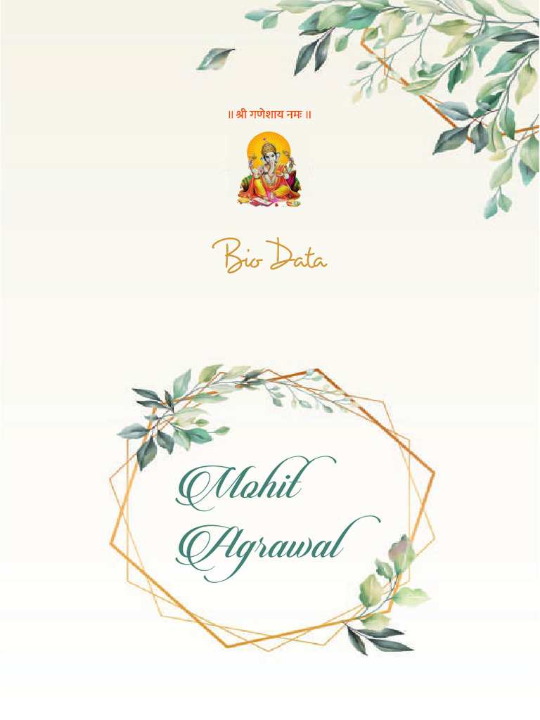 Mohit Agrawal Biodata | PDF | Religion & Spirituality