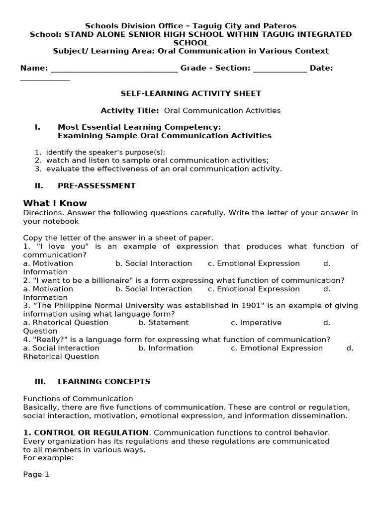 Self Learning Module 9 4 2024 | PDF | Communication | Information
