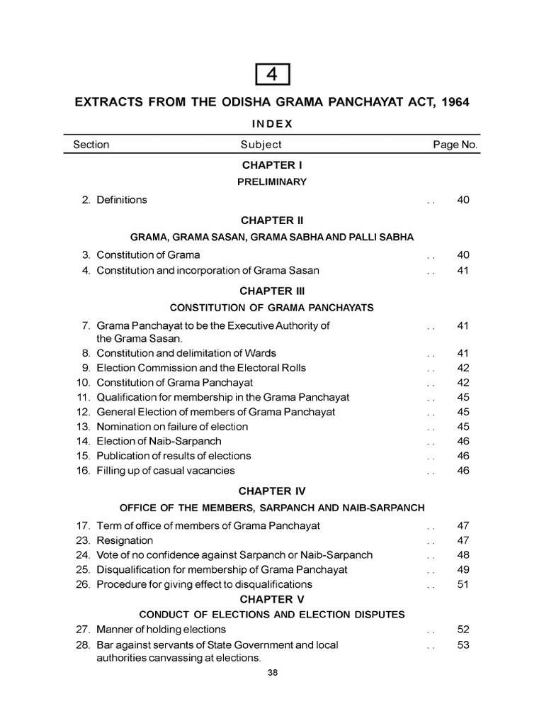 Extracts From The Odisha Grama Panchayat Act1964 1 | PDF | Justice | Crime & Violence