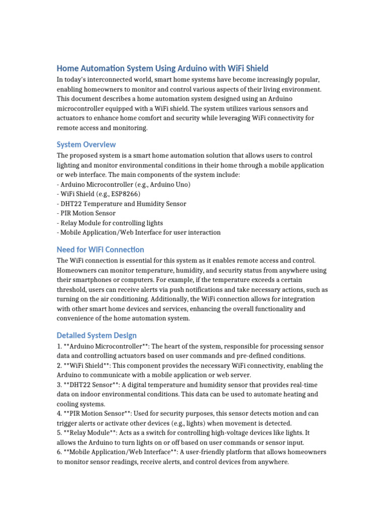 Arduino Home Automation System | PDF | Home Automation | Arduino
