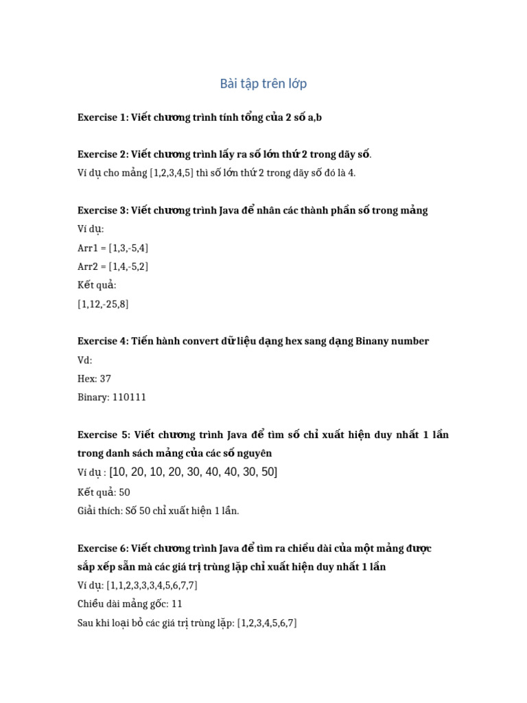 Excercises | PDF