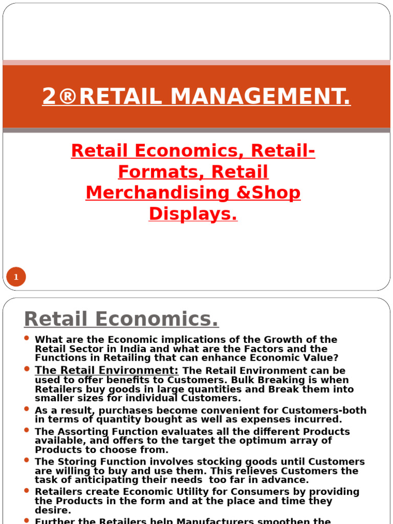 2 (R) Retail Management | PDF | Retail | Inventory