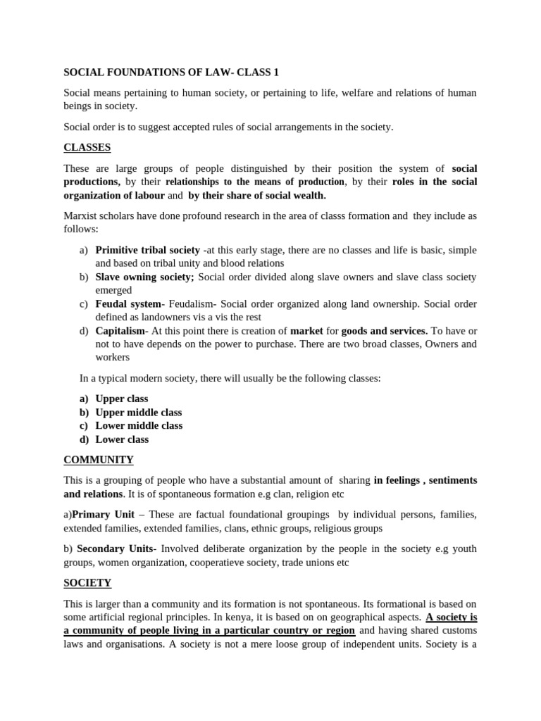 Social Foundations of Law - Class 1 | PDF | Natural Law | International Law