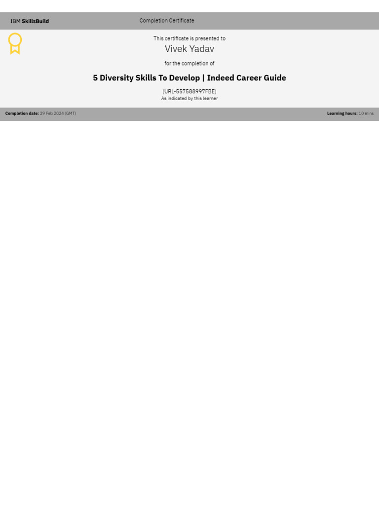 SkillsBuild Certificate | PDF