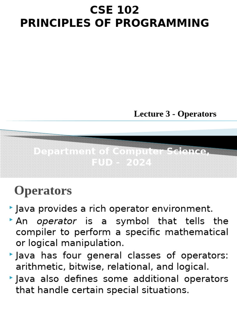 CSE102 - Week3 | PDF | Data Type | Integer (Computer Science)