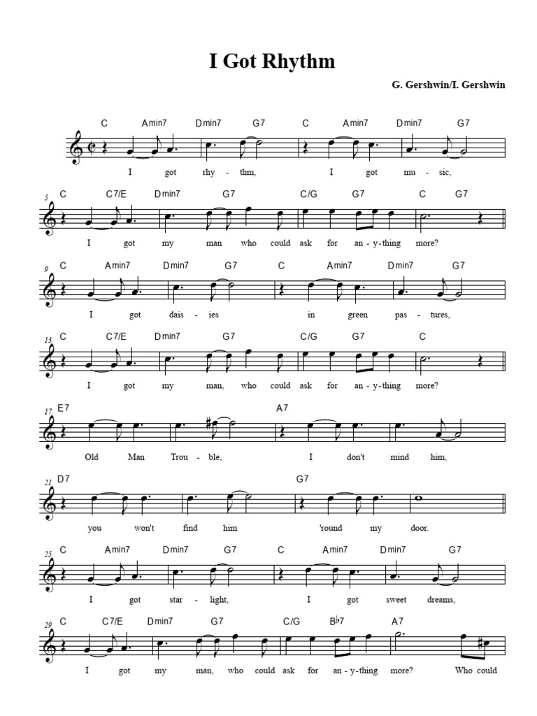 Lead Sheet: I Got Rhythm | PDF