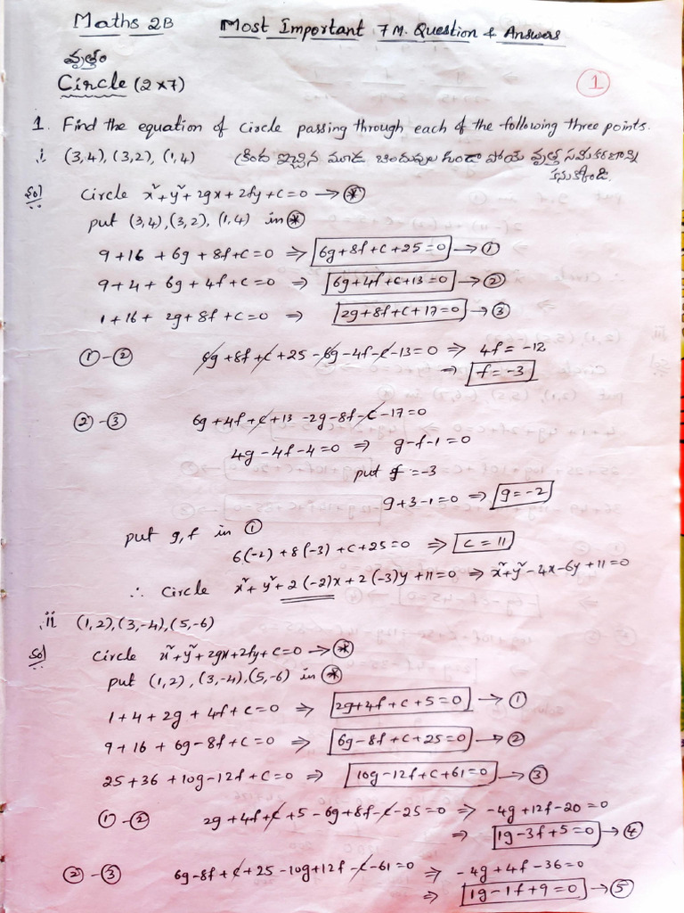 Maths 2B Important Questions | PDF