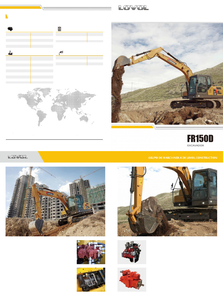 Ficha de Fabrica Lovol - Excavador Fr150d | PDF | Motores | Ingeniería de confiabilidad