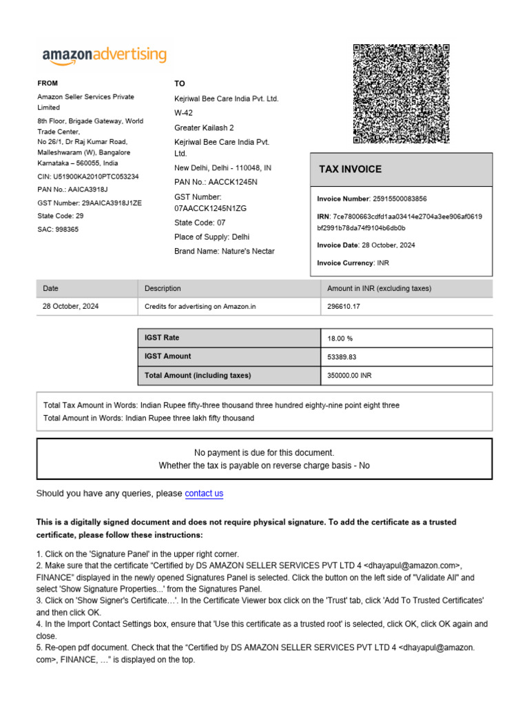 Prepayment Receipt 25915500083856 | PDF | Payments