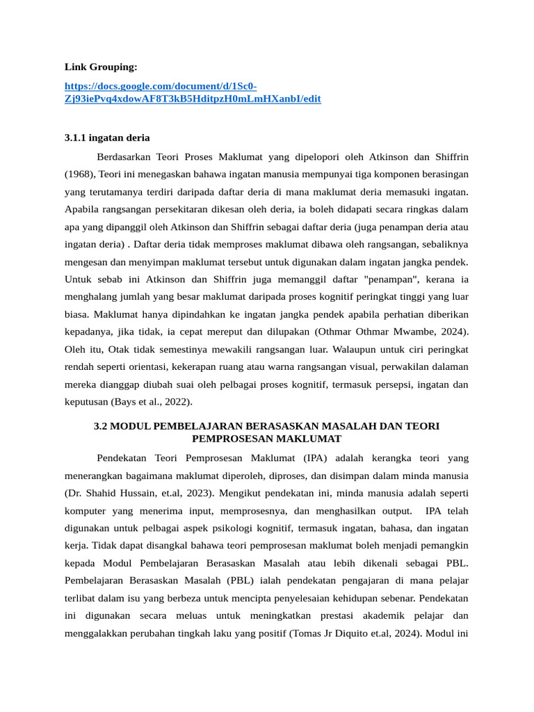 Latest Teori Prinsip Model Pengajaran Dan Pemprosesan Maklumat | PDF