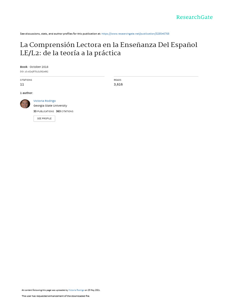 La Comprension Lectora en La Ensenanza Del Espanol | PDF | Léxico ...