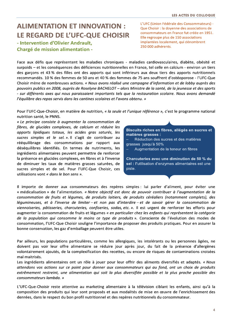 Alimentation Et Innovation | PDF