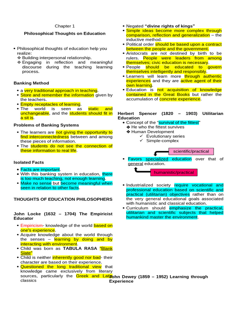 Ed 103 - Chapter 1-6 | PDF | Sustainability | Pedagogy