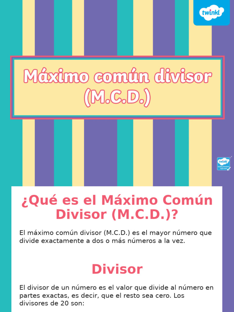 Cómo calcular el Máximo Común Divisor | PDF