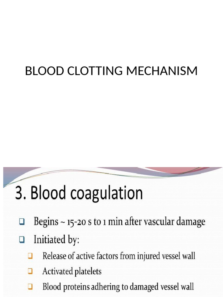 Blood Clotting Mechanism | PDF