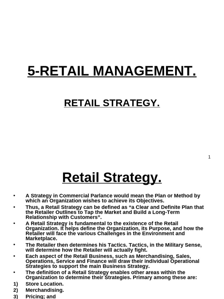 5-Retail Management | PDF | Retail | Marketing