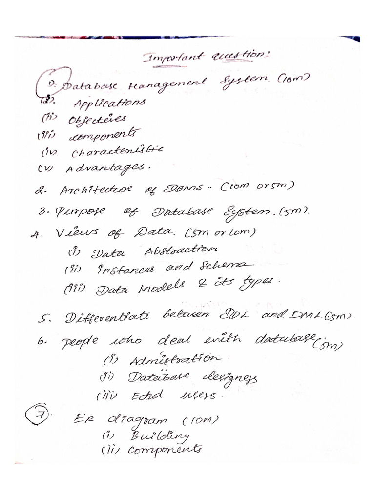 Rdbms Important Questions 5m &10m | PDF