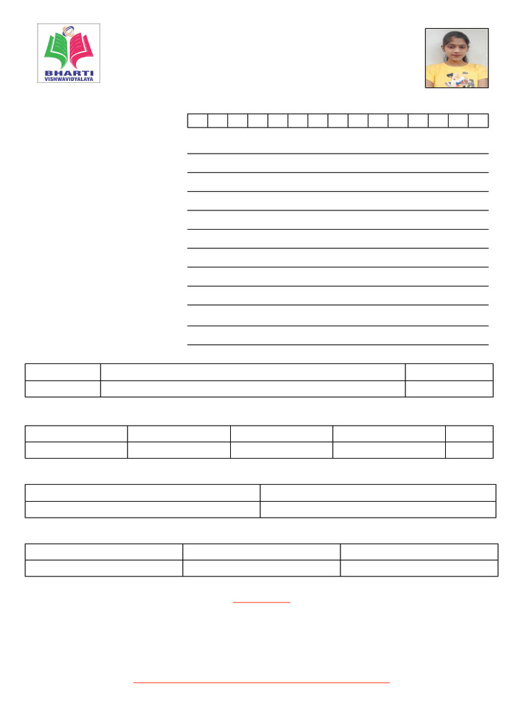 Bharti Vishwavidyalaya Enrollment Form | PDF | Educational Stages | Qualifications
