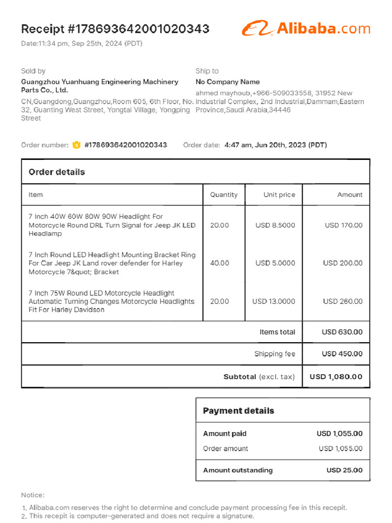2 - Receipt-178693642001020343 | PDF