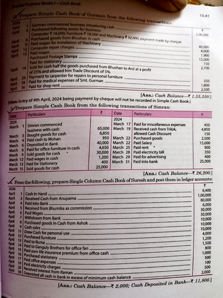 Accounts Imp. Ques | PDF | Money | Payments