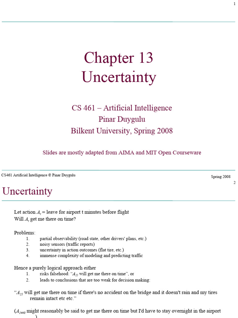 Uncertainty | PDF | Probability | Random Variable