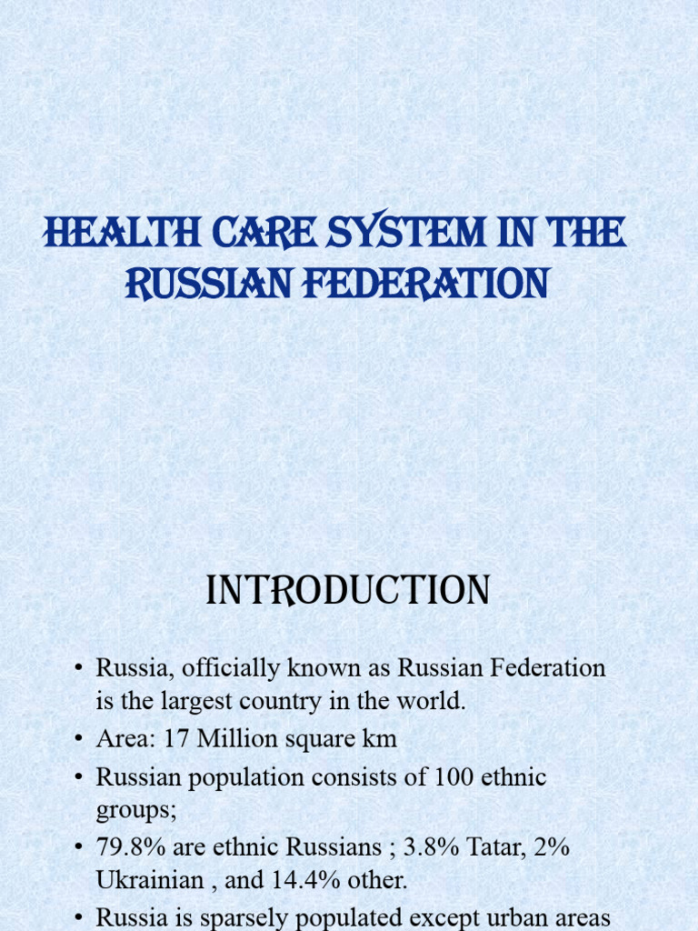 The Healthcare System in Russia | PDF | Health Care | Russia