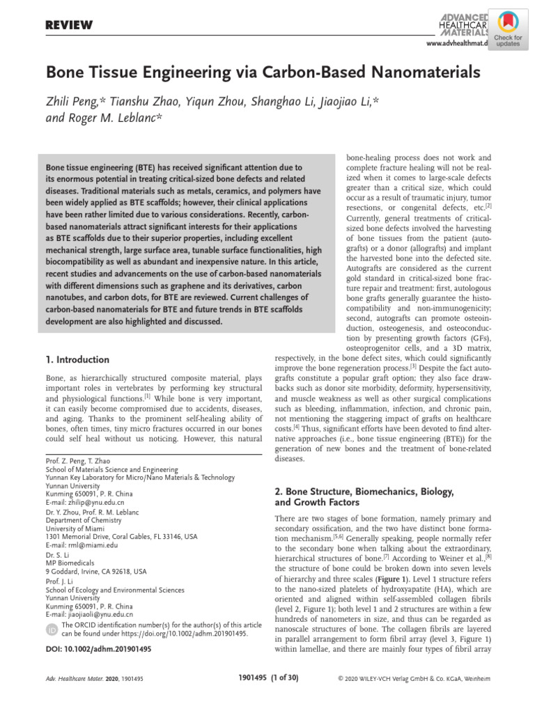 Adhm 201901495 | PDF | Bone | Tissue Engineering