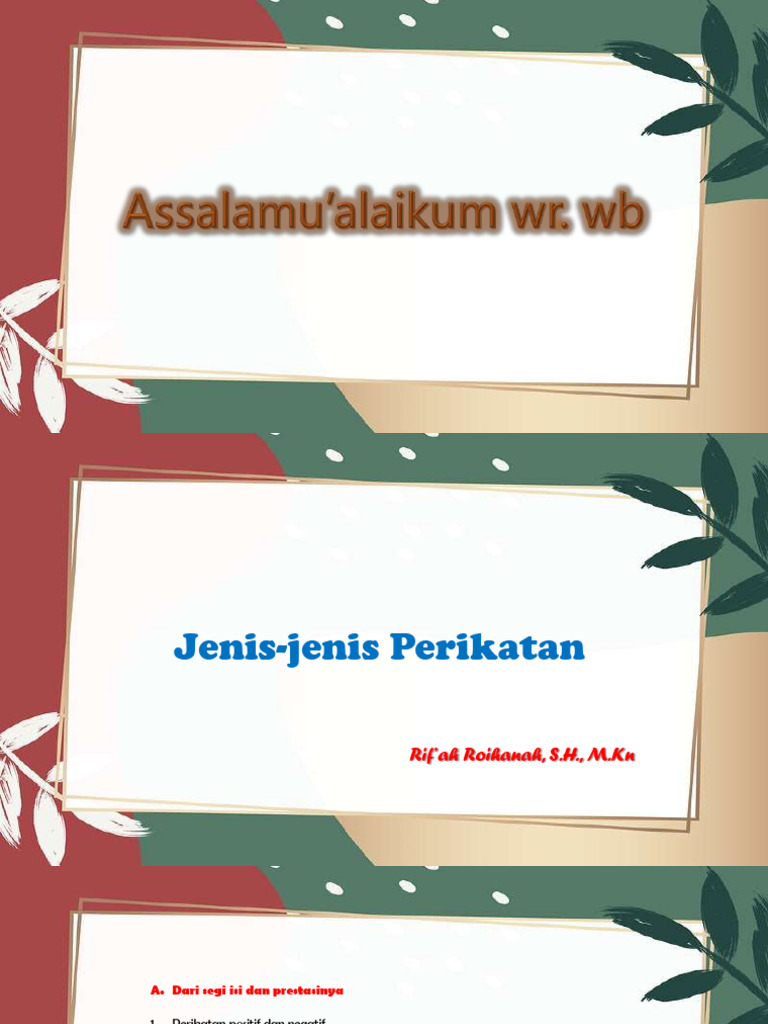 Jenis-Jenis Perikatan | PDF
