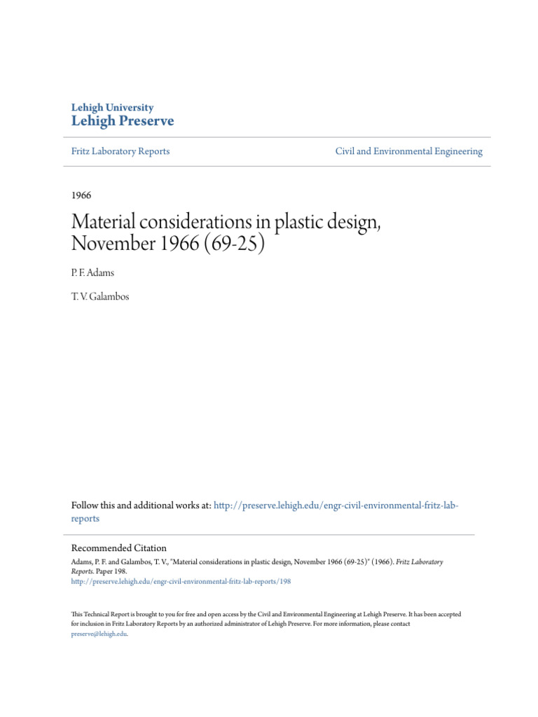 Material Considerations in Plastic Design | PDF | Deformation (Engineering) | Bending