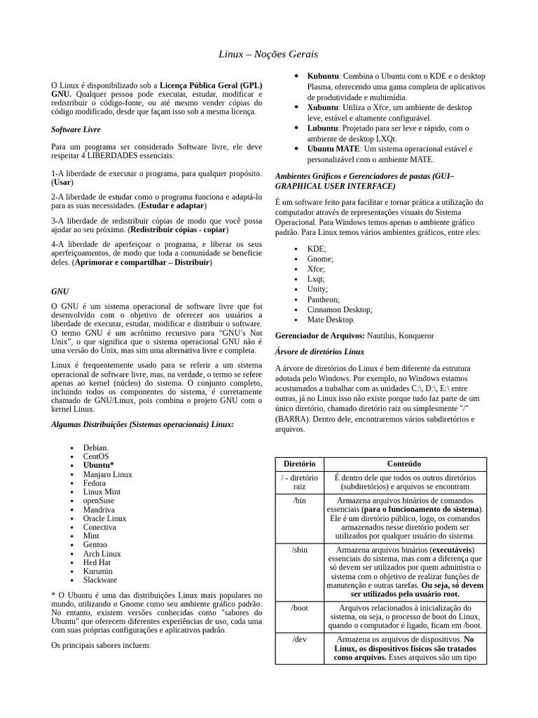 Introdução ao Linux e Software Livre | PDF | Linux | Gnu